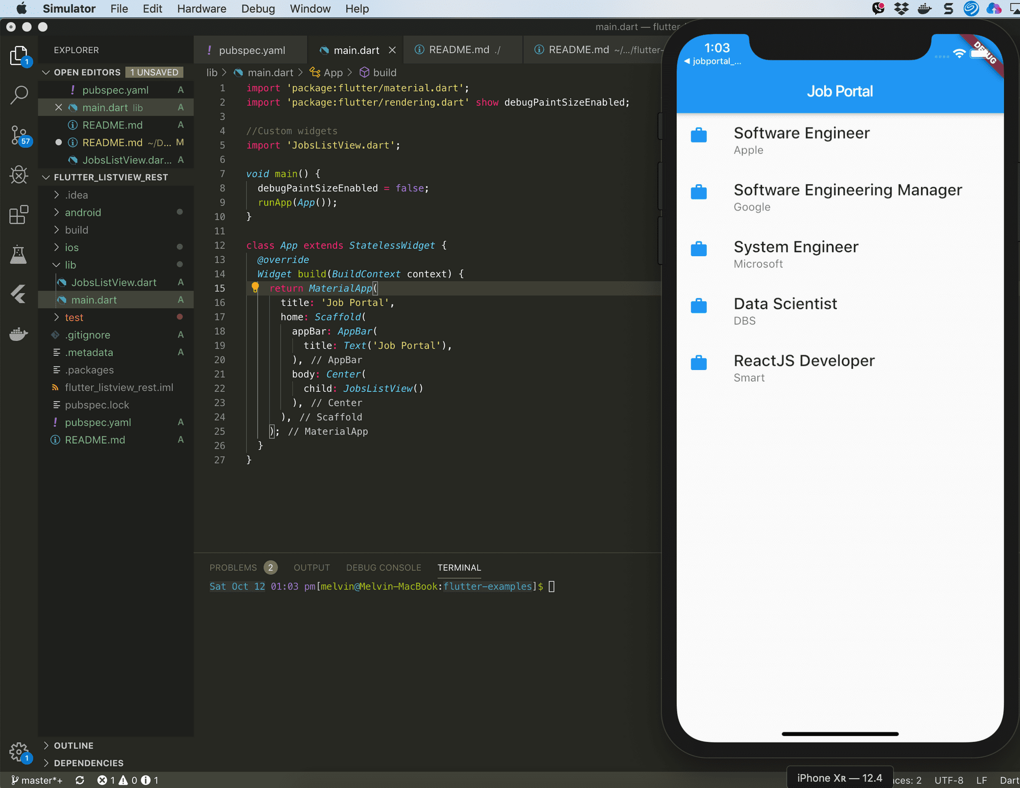 Implement A Flutter ListView Using Data From A REST API Melvin Vivas 